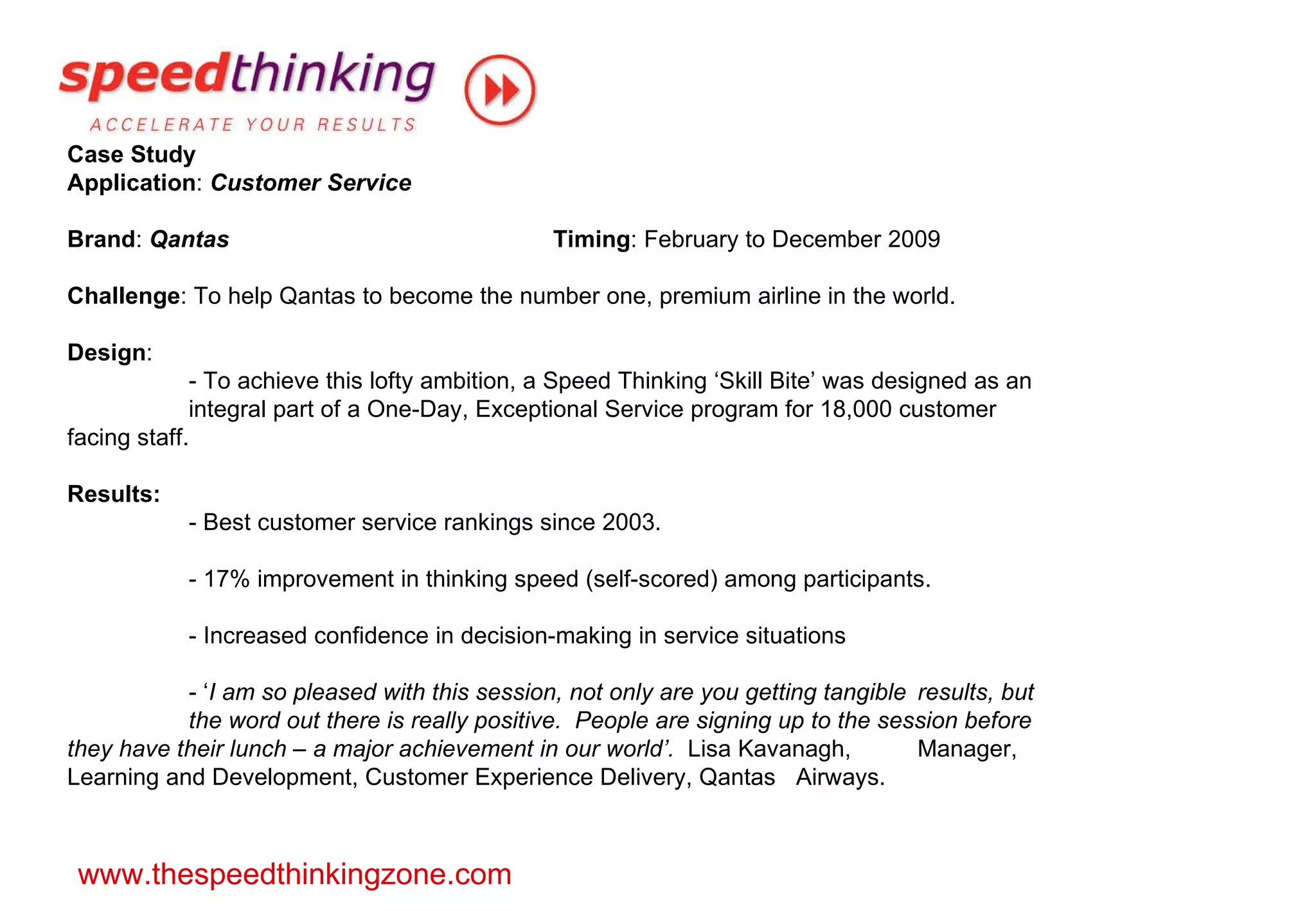 Speed Thinking Case Studies 09 | PPT