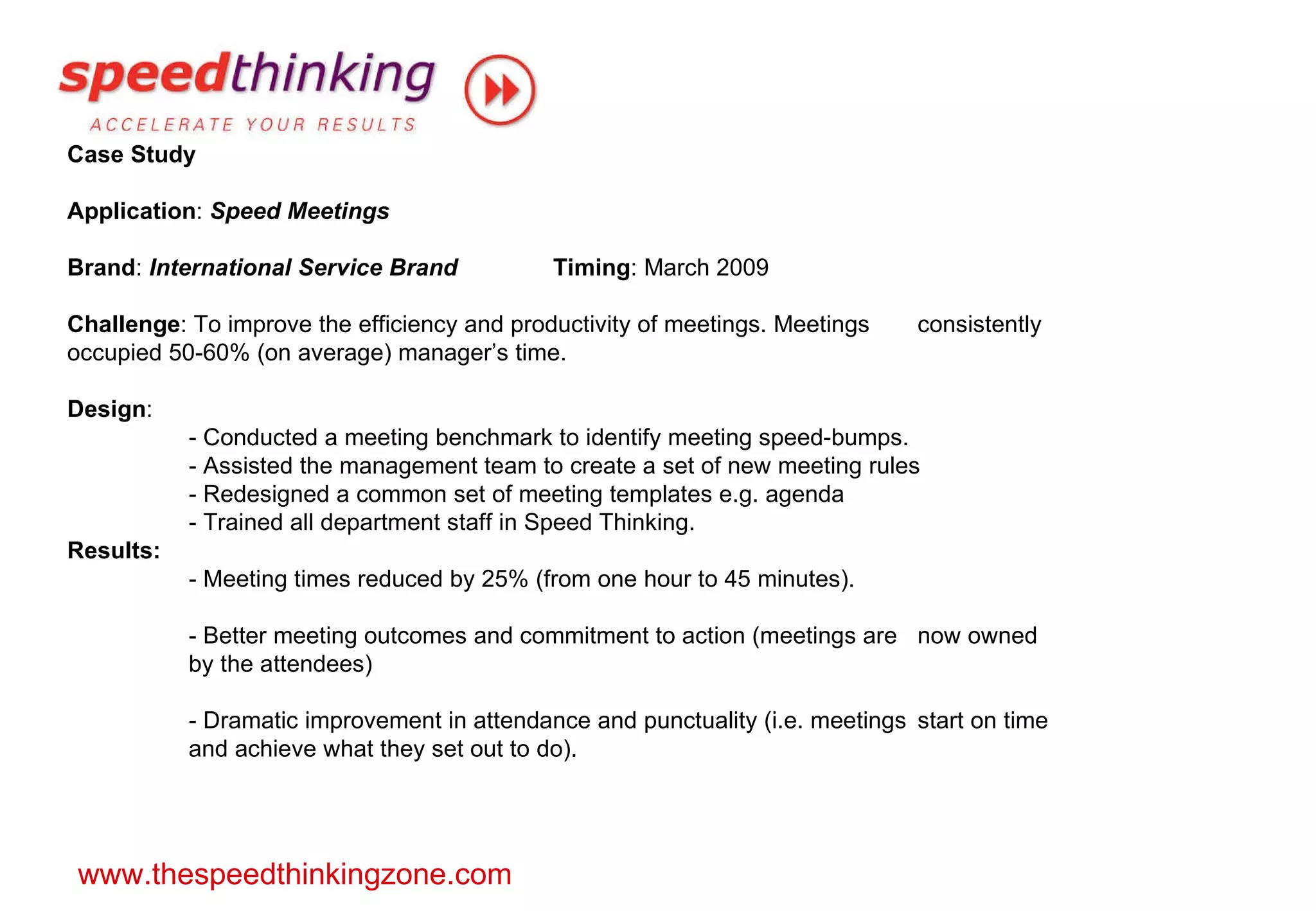 Speed Thinking Case Studies 09 | PPT