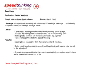 Speed Thinking Case Studies 09 | PPT