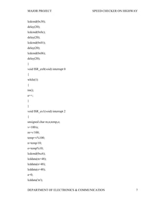 Speed checker on highway using 8051 | PDF