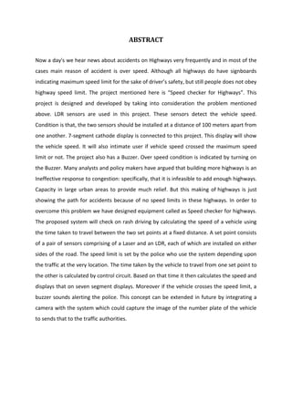 Speed checker for highways | PDF