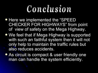 Speed checkers for highways | PPS