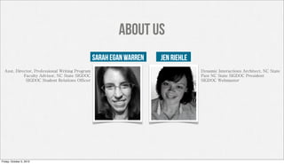 Hosting an ACM SIGDOC Unconference | PPT