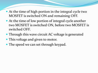 Speed control 1 phase i.m. motor by integral ckt | PPT