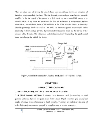 Speed control by kramer method (Karan) | DOCX
