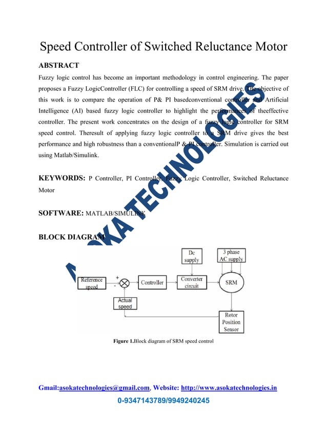 Speed Controller of Switched Reluctance Motor | PDF