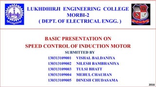 Basic Presentation on Speed control of induction motor | PPTX