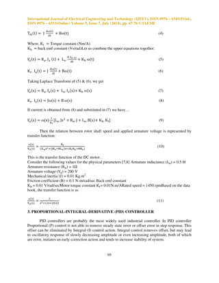 Speed control of a dc motor a matlab approach | PDF