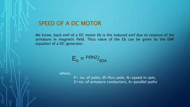 Speed control of dc motor | PPTX | Physics | Science