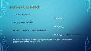 Speed control of dc motor | PPTX