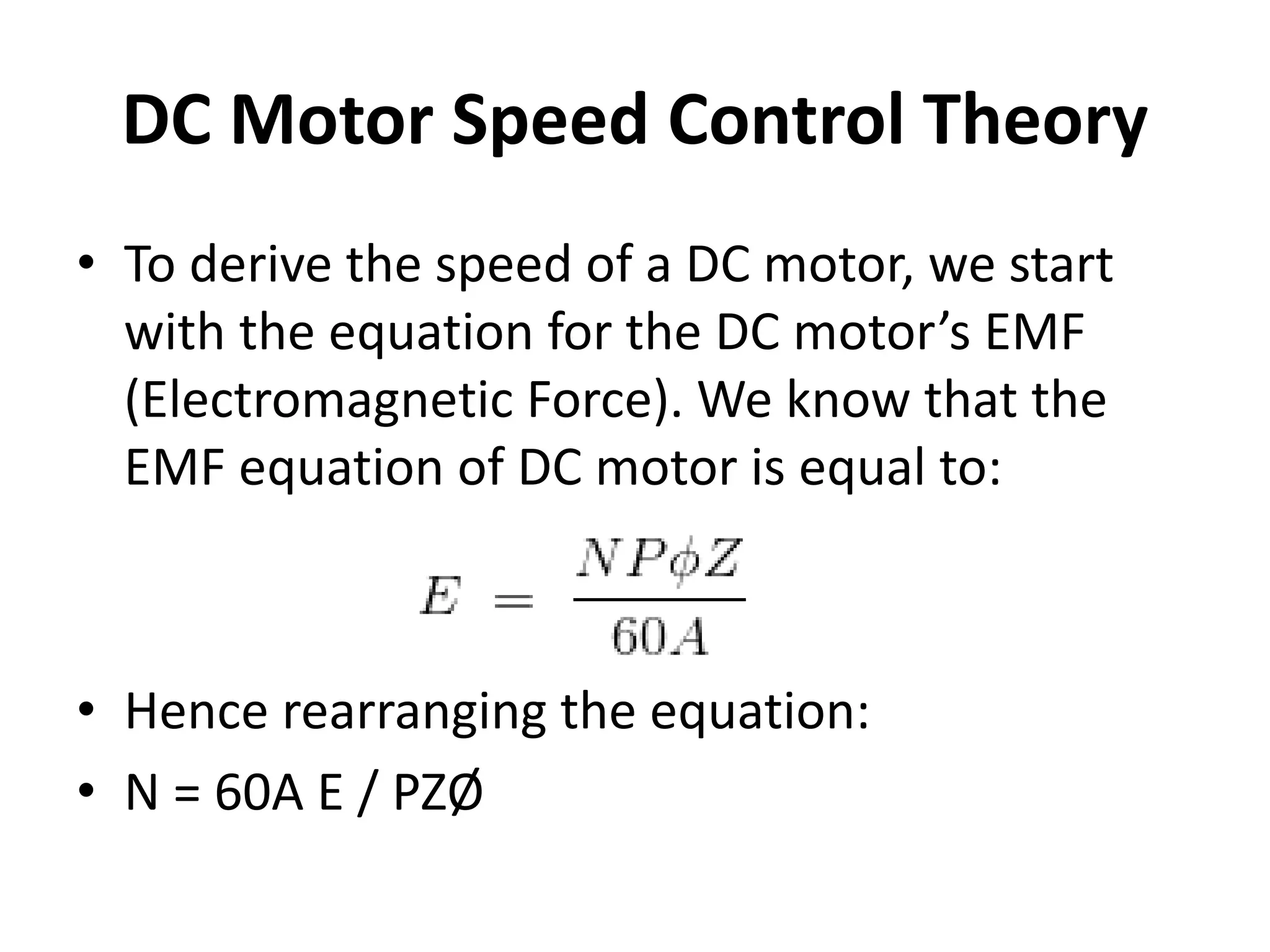 Speed control of dc motor | PPTX