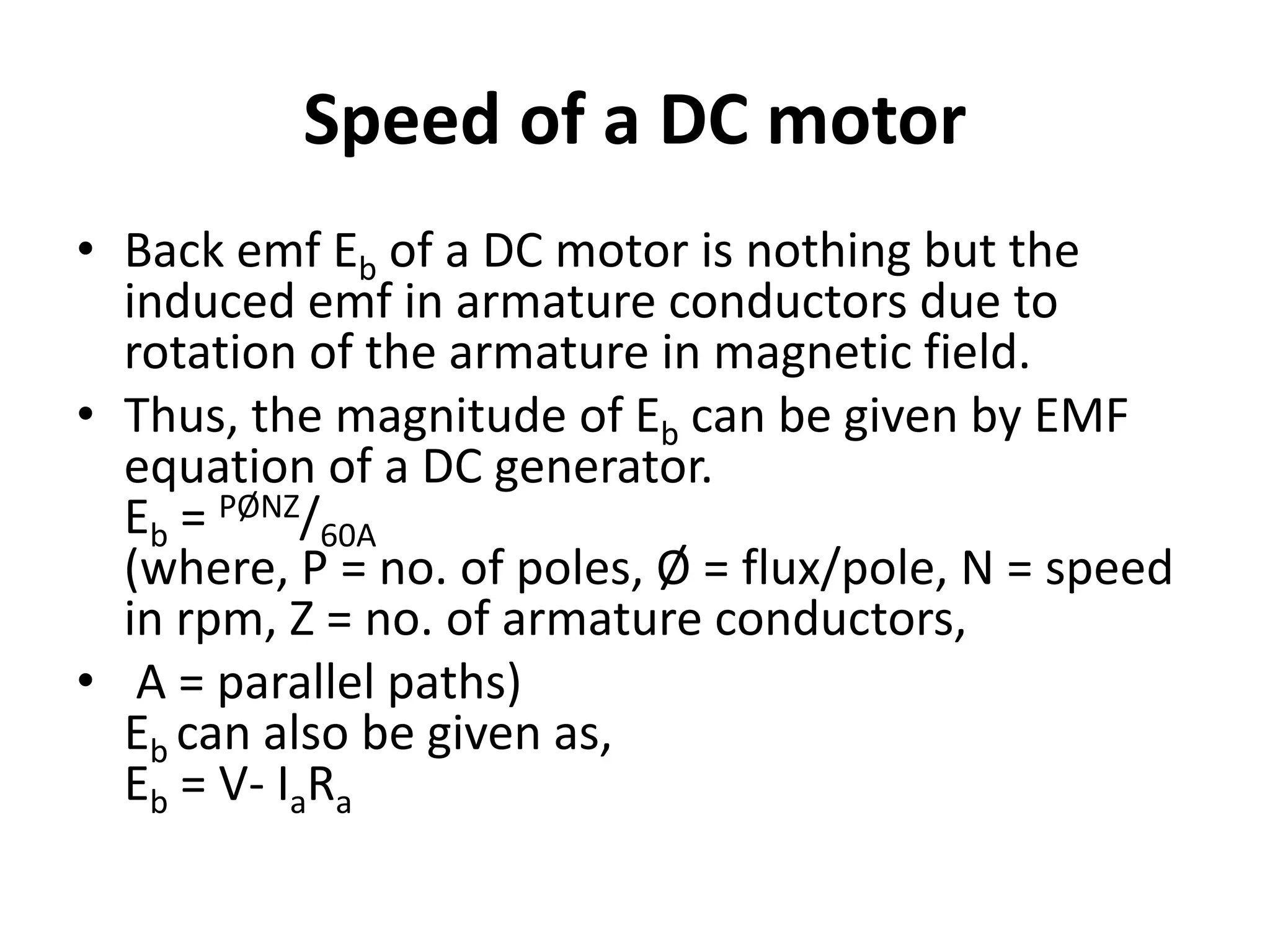 Speed control of dc motor | PPTX