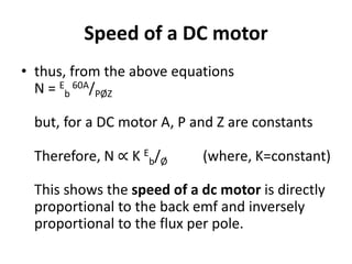 Speed control of dc motor | PPTX