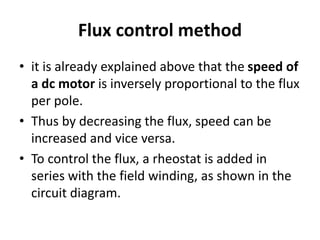 Speed control of dc motor | PPTX