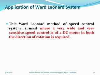 Speed control of dc motor conventional methods and solid state control ...