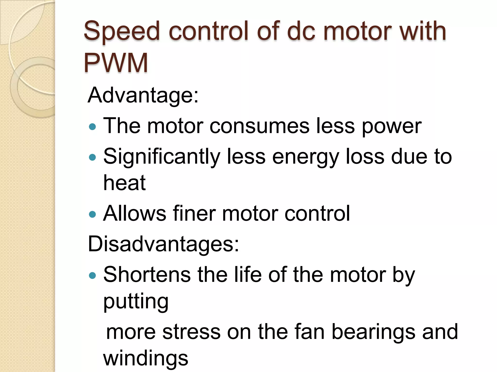 Speed Control Of Dc Motor Using Pulse Width Modulation Pptx Radio