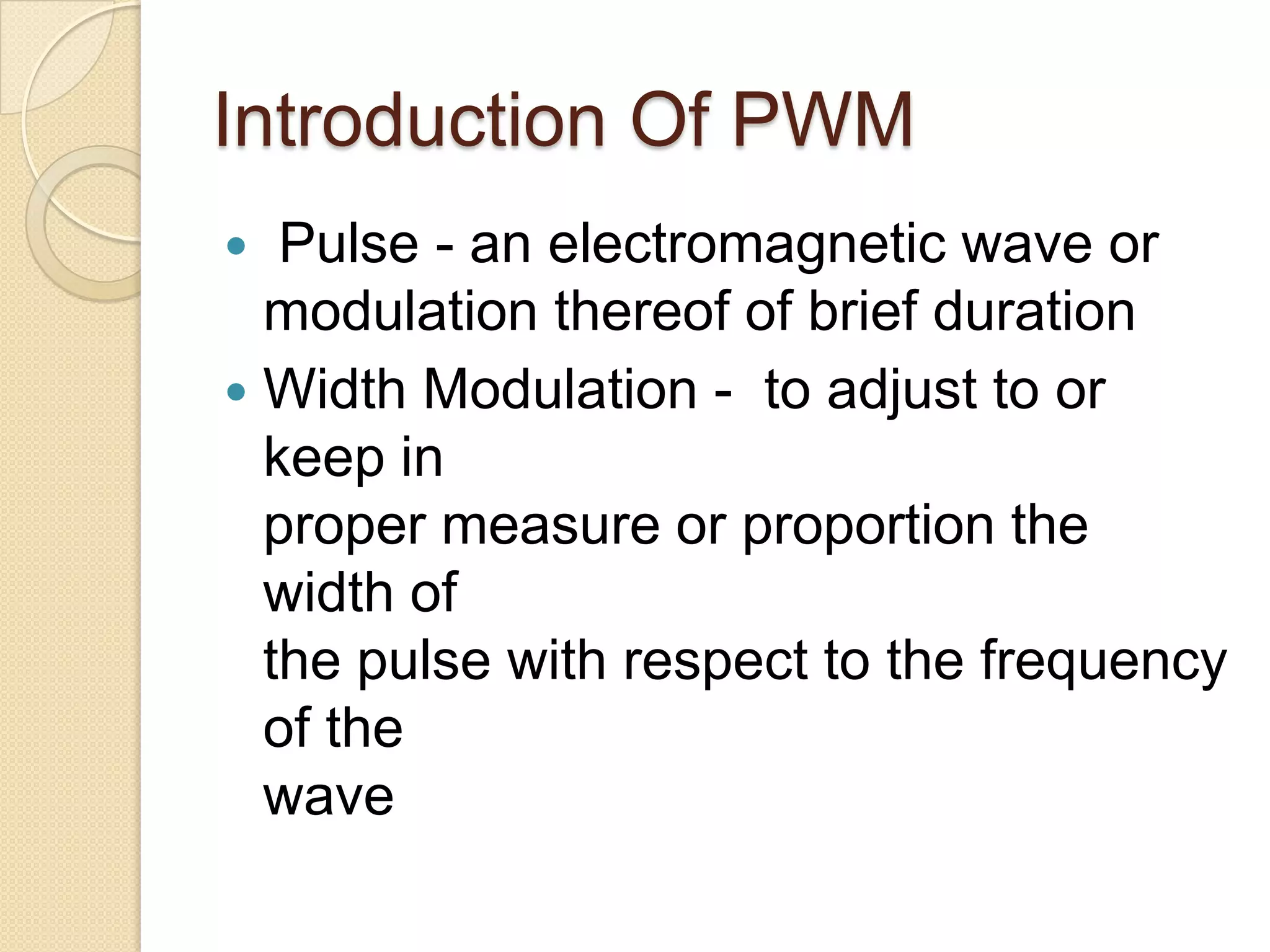 Speed Control Of Dc Motor Using Pulse Width Modulation Pptx Radio