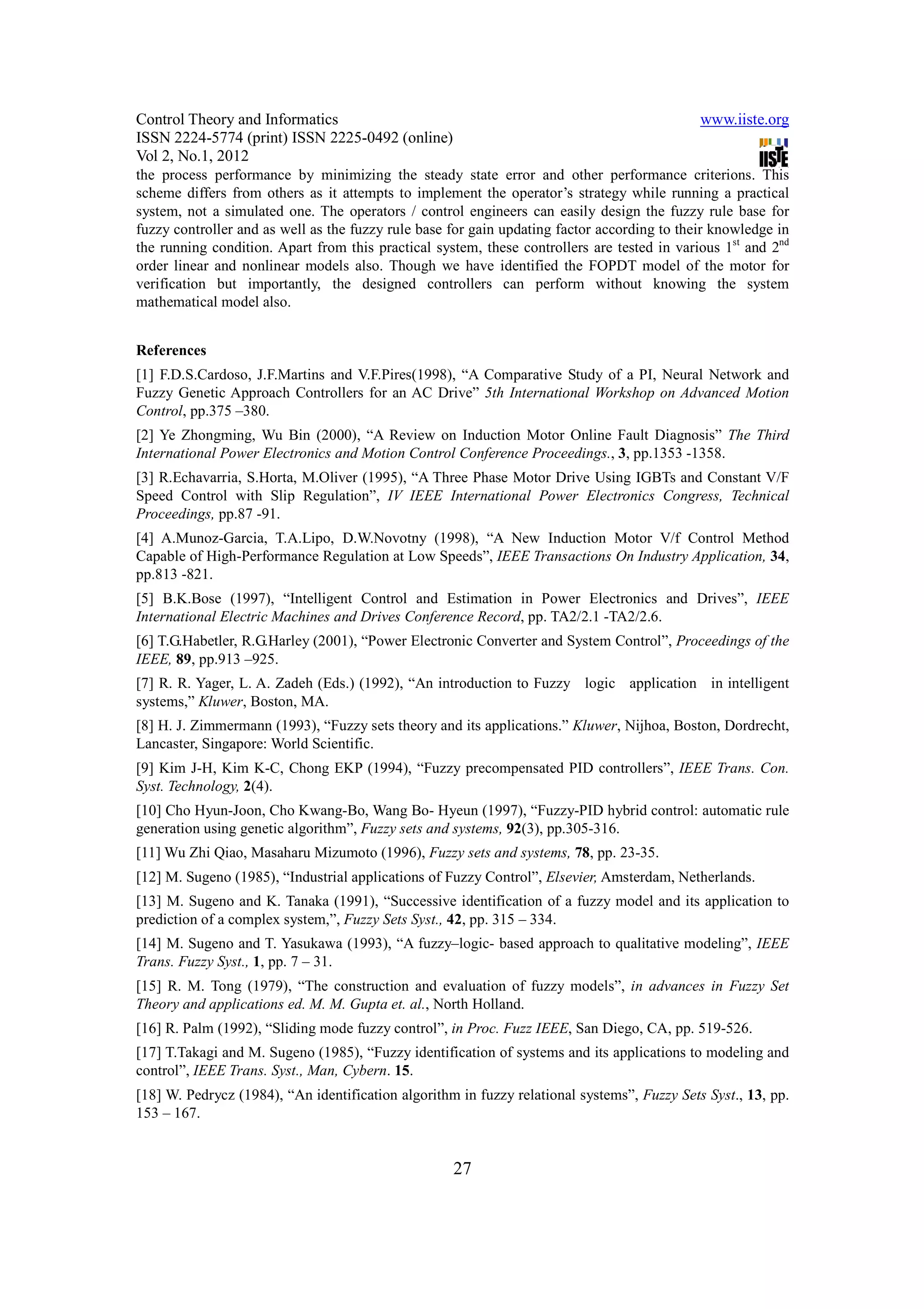Speed control of dc motor using relay feedback tuned pi | PDF