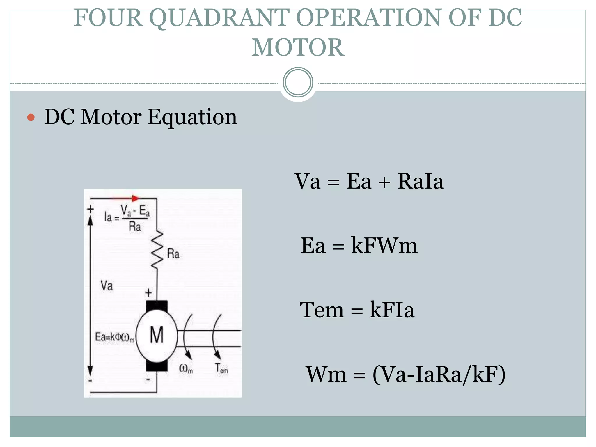 Speed control of four quadrant d nav | PPTX