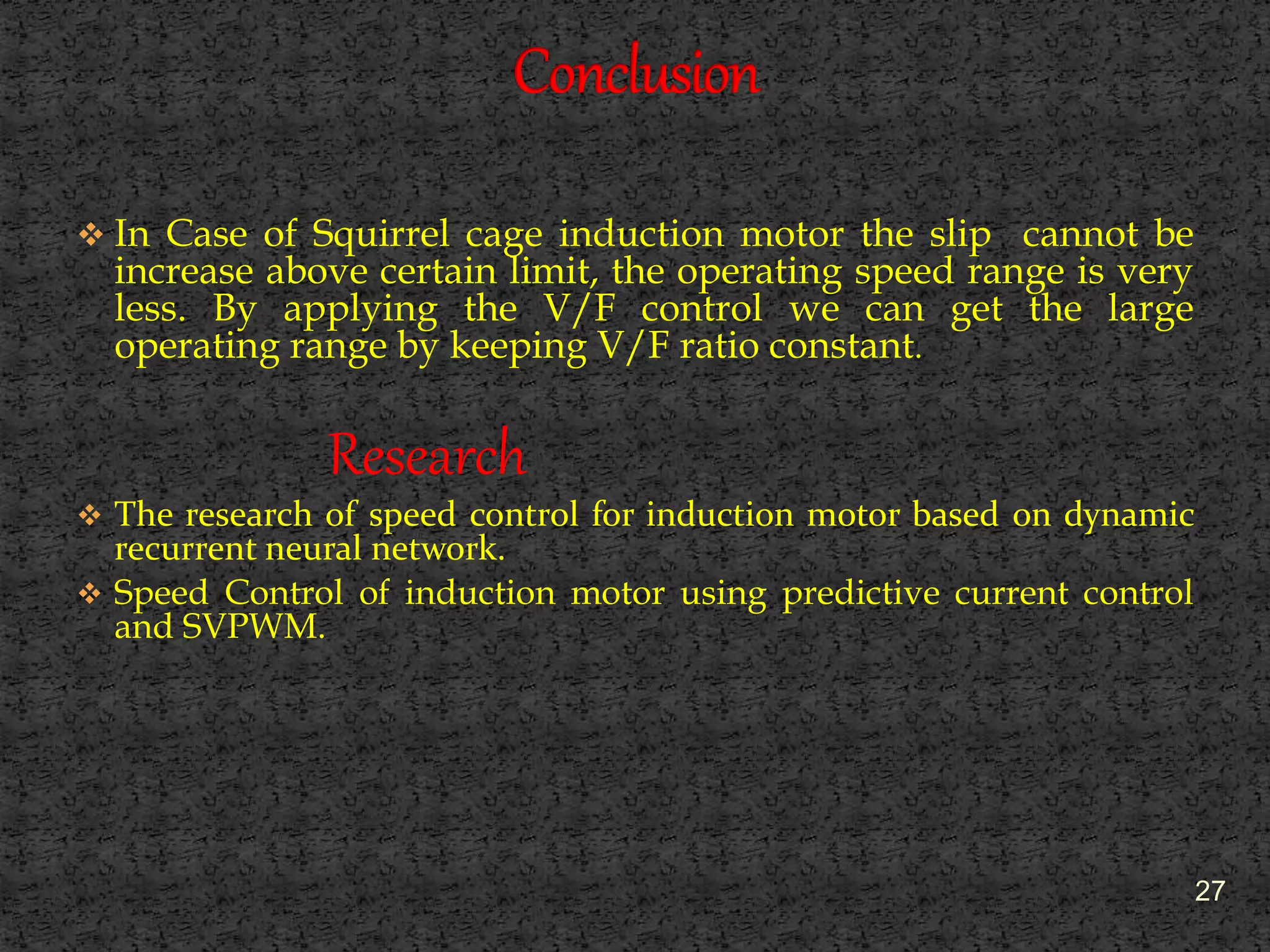 Speed control of three phase induction motor | PPTX