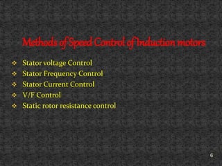 Speed control of three phase induction motor | PPTX