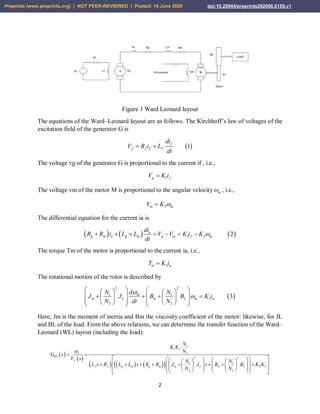 Speed control of ward leonard layout system using h infinity optimal ...