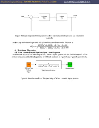 Speed control of ward leonard layout system using h infinity optimal control | PDF | Free Download