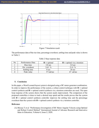 Speed control of ward leonard layout system using h infinity optimal control | PDF | Free Download