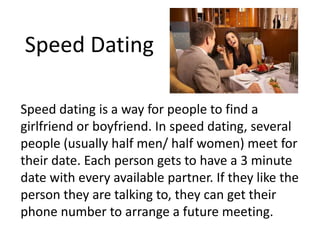 Speed dating | PPTX