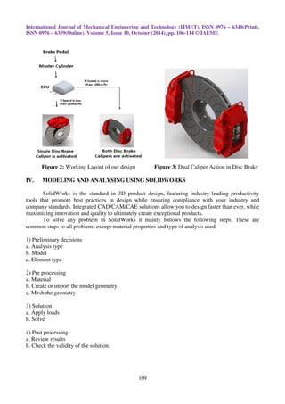 Speed dependent dual caliper action in disc brake | PDF