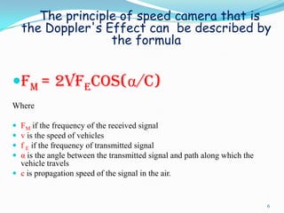 Speed detection using camera | PPTX