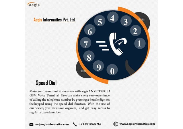 Aegis Speed Dial - Fixed Cellular Terminal | PPT