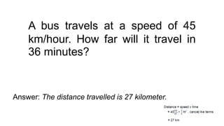Speed, Distance and Time for Grade 6 Learners | PPTX