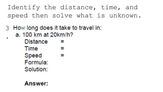 Speed, Distance and Time for Grade 6 Learners | PPTX | Physics | Science