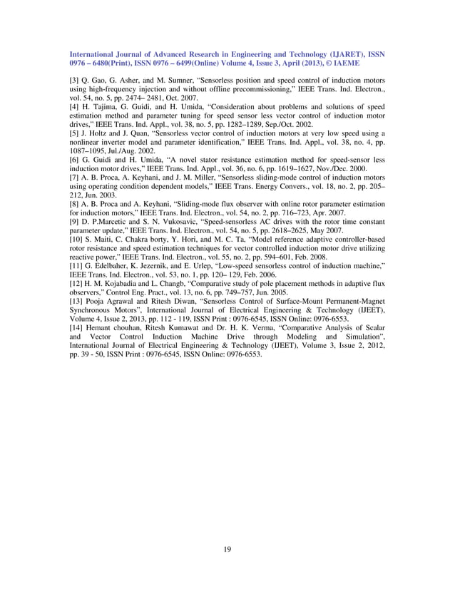 Speed Estimation Error Of Sensorless Induction Motor Drives Using Soft