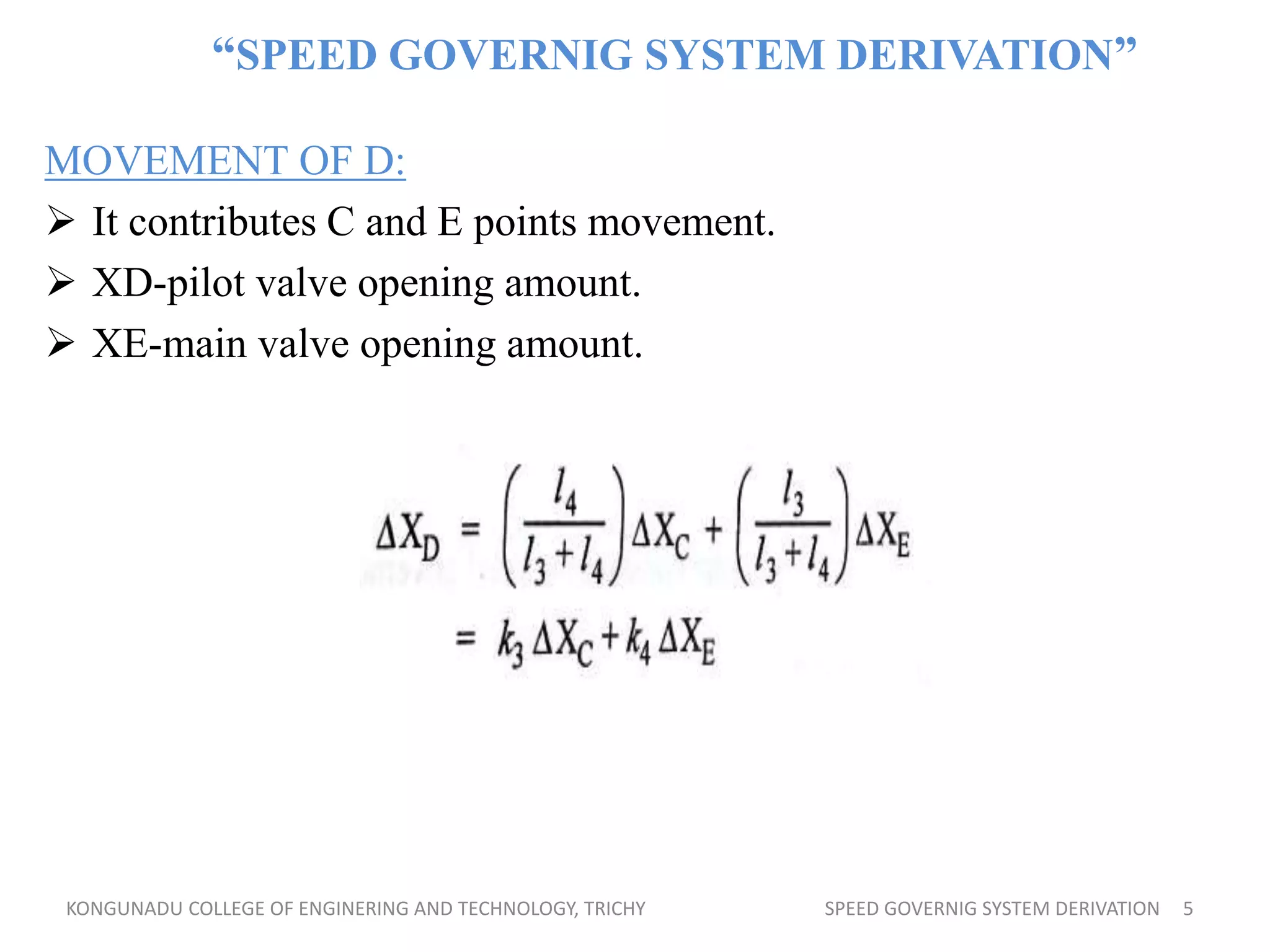 Speed governig system derivation | PPTX