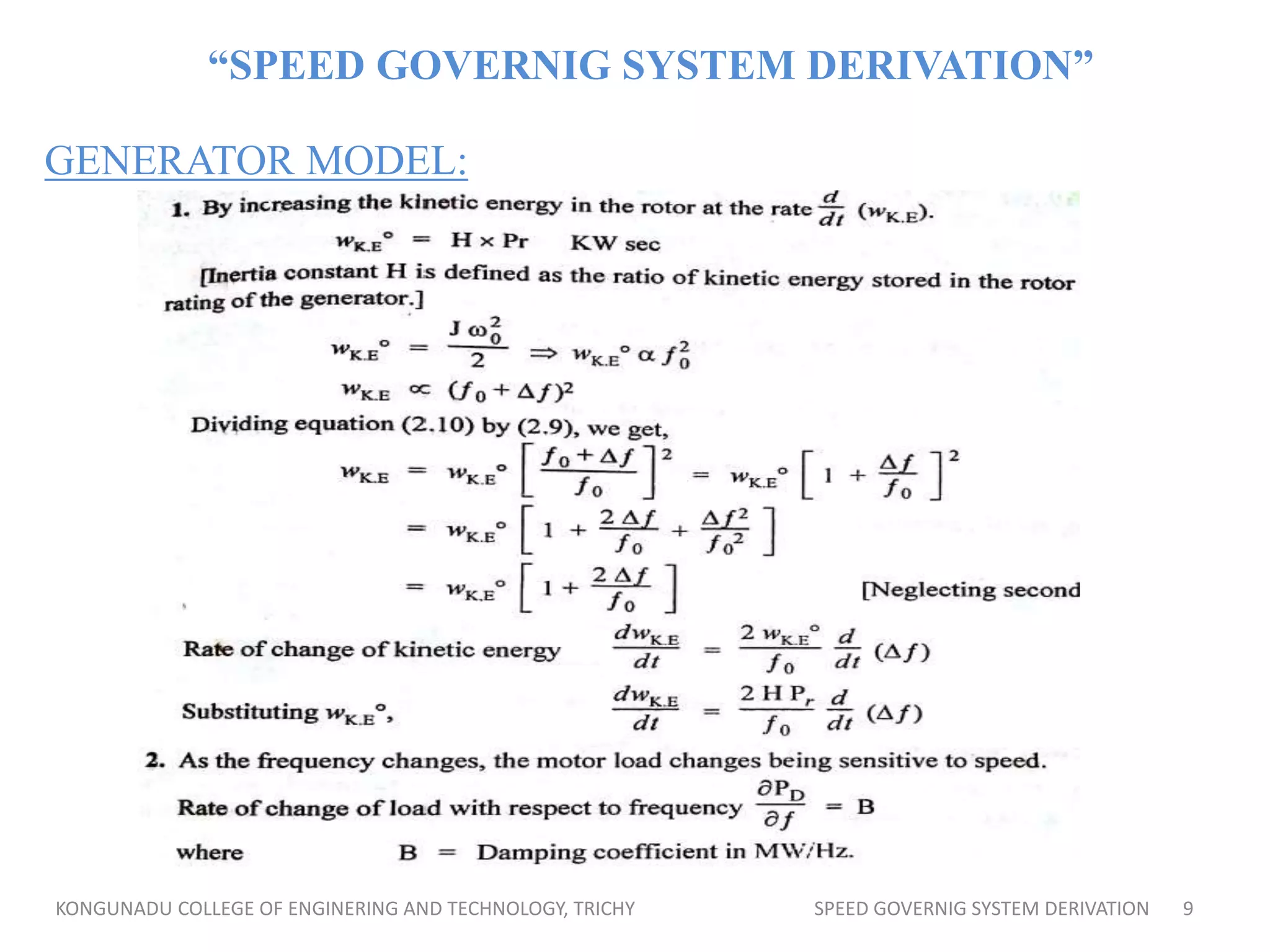 Speed governig system derivation | PPTX