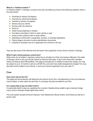 Speeding tickets and traffic violations in Georgia | PDF