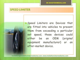 SPEED LIMITER: A Road Safety Solution | PPTX