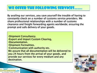 Speedmark Worldwide Cargo Movers - Freight Forwarding Company | PPTX