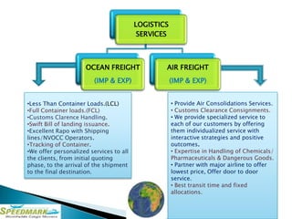 Speedmark Worldwide Cargo Movers - Freight Forwarding Company | PPTX