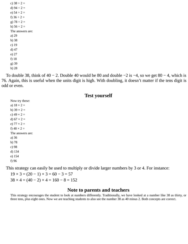 Speed math for kids achieve their full potential | PDF