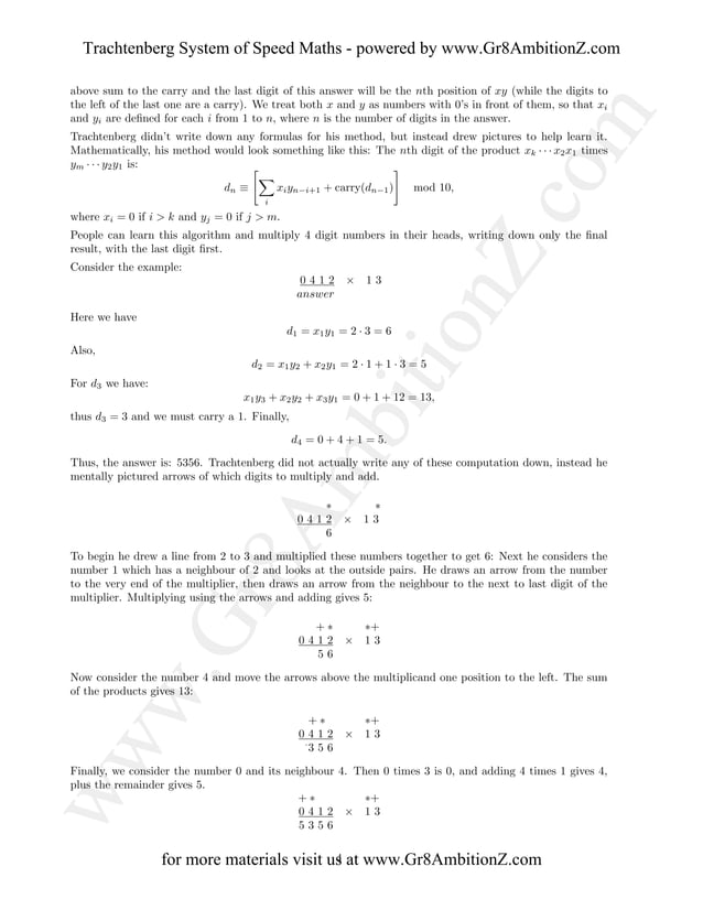 Speed maths techniqiues in multiplication(2) | PDF | Science