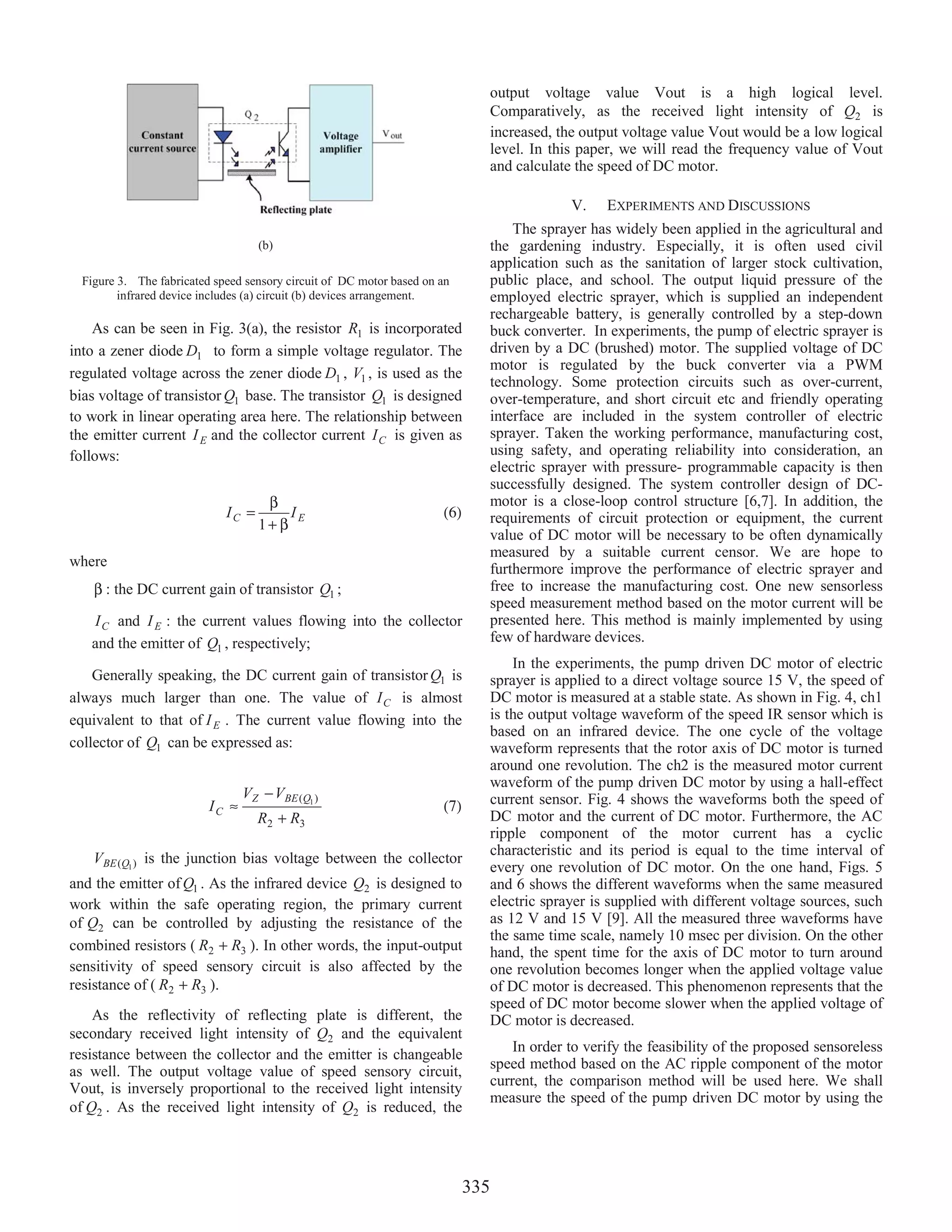 Speed Measurement Of A General Dc Brushed Motor Based On Sensorless Method Pdf Physics Science