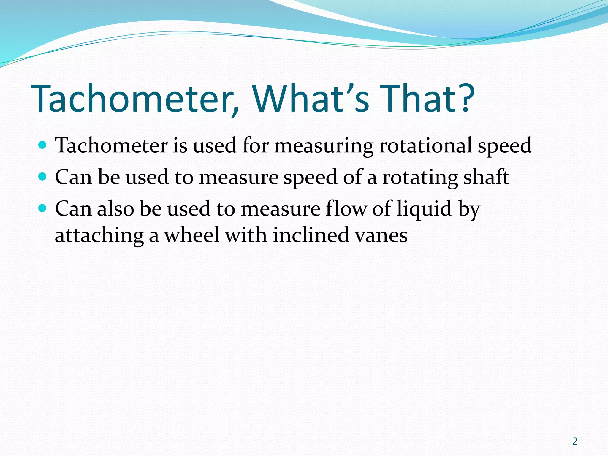 Speed measurement, tachometer | PPTX