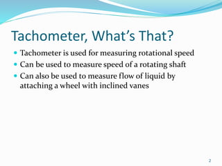 Speed measurement, tachometer | PPTX