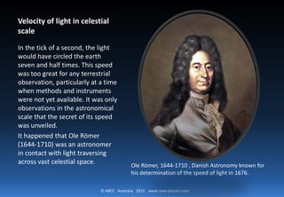Speed of light [3 of 4] measured by Romer | PPT