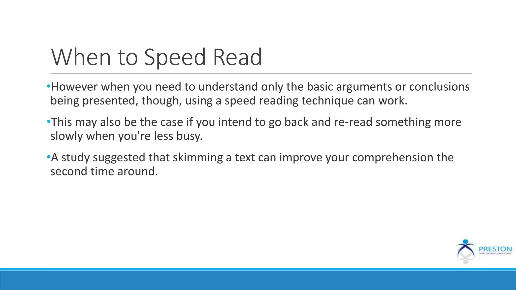 Speed reading | PPTX | Programming Languages | Computing