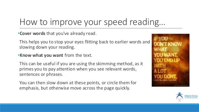 Speed reading