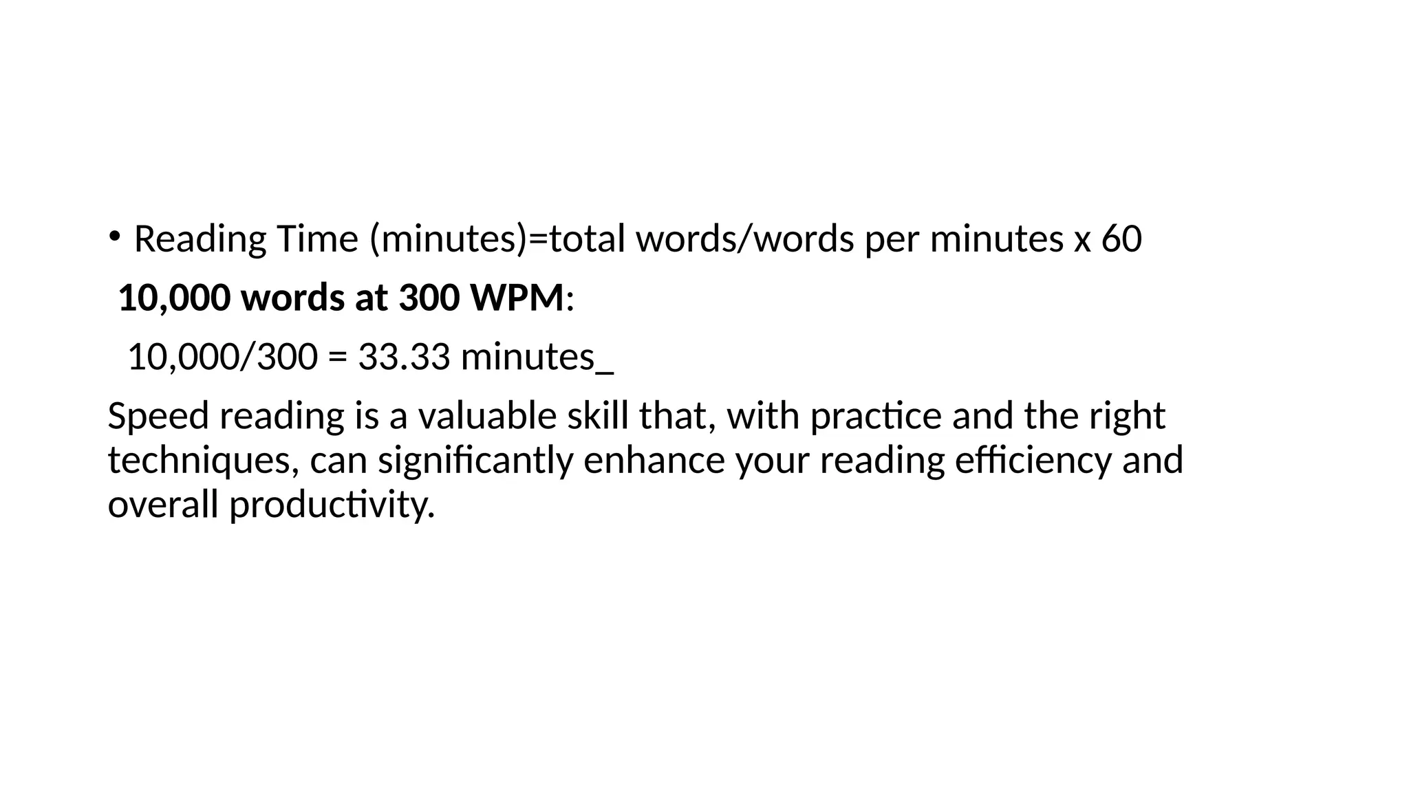 SPEED READING second year class presentation | PPT